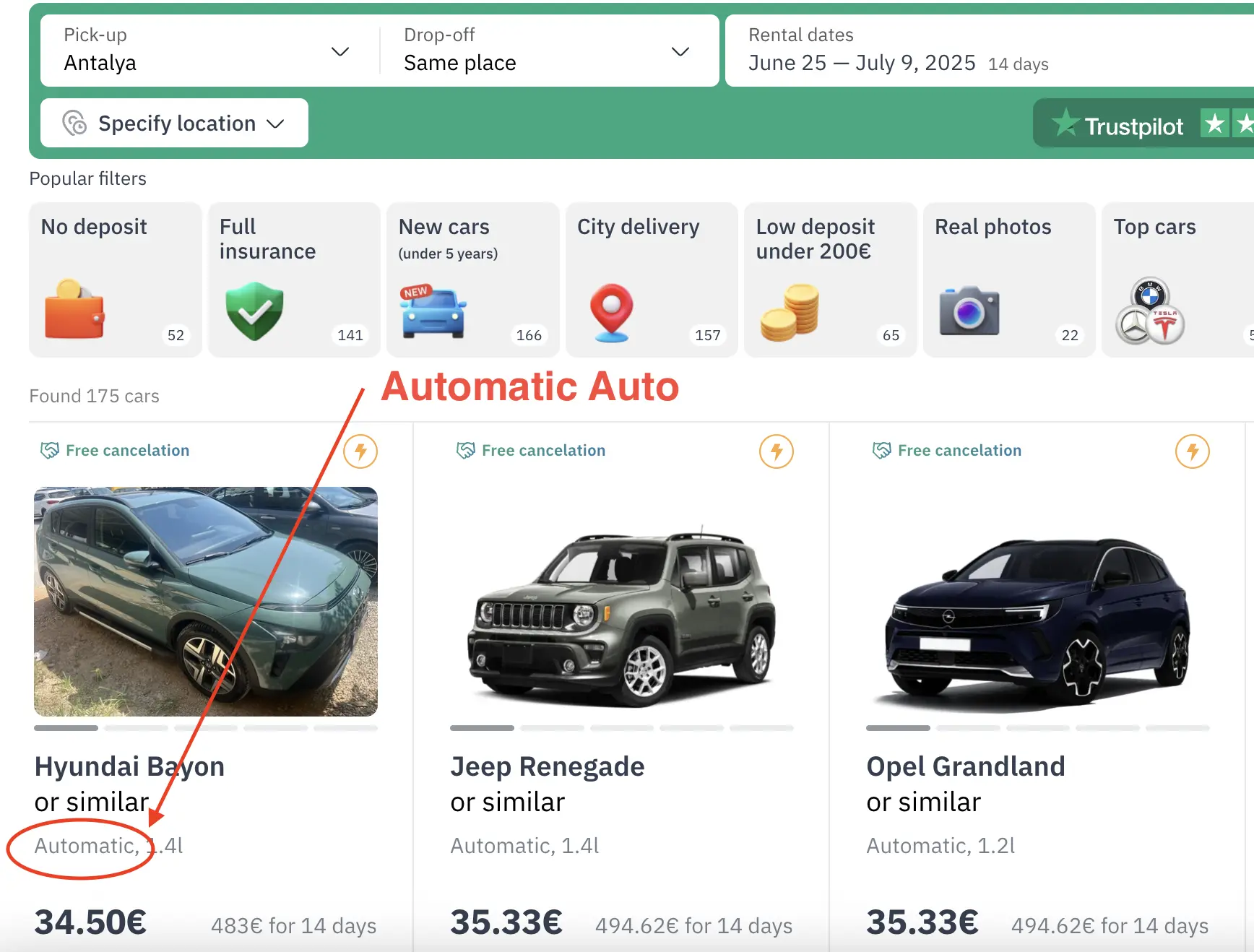 Automatic Car Rental Antalya —> No Deposit | LibreCar